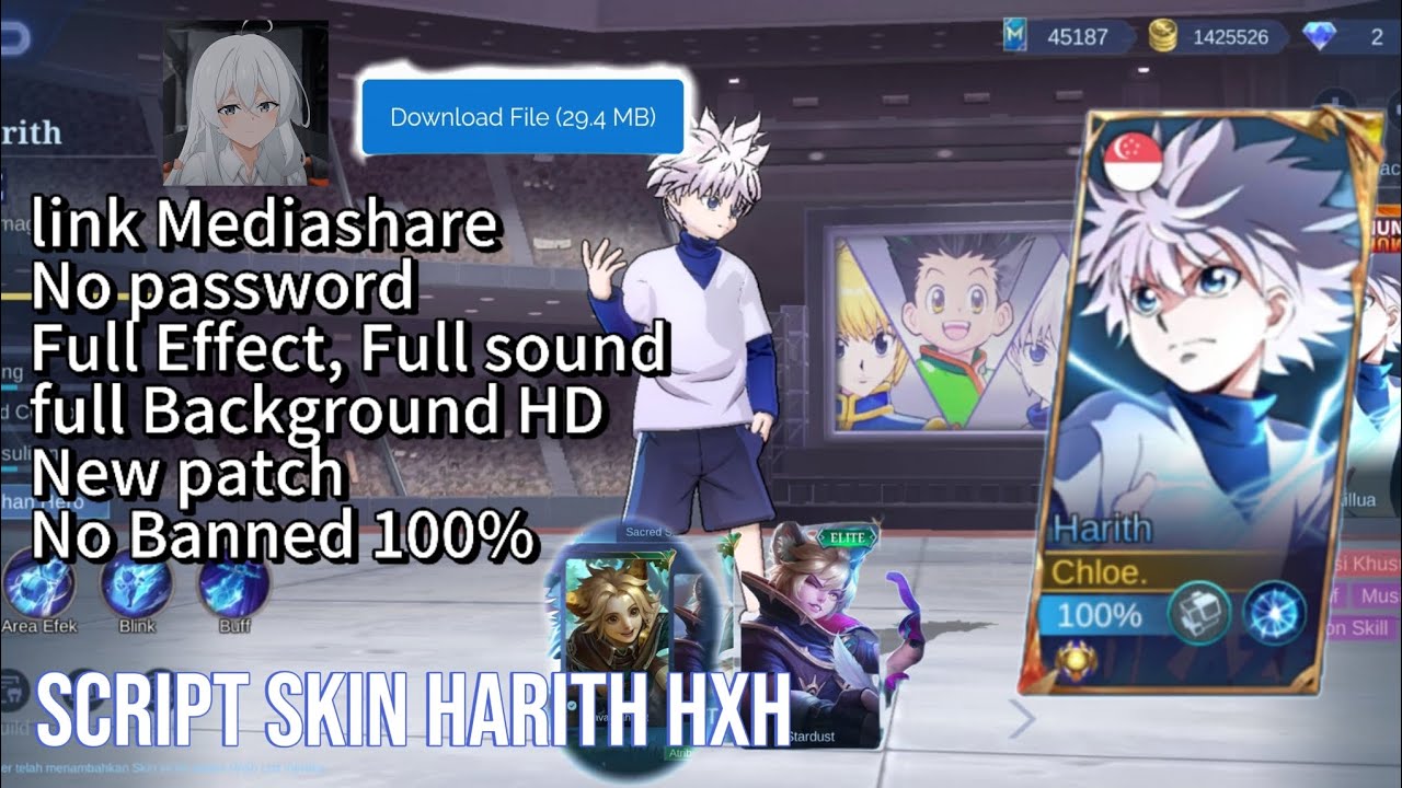 Script Skin Harith Hunter X Hunter - Killua Zoldyck No Password | Full ...