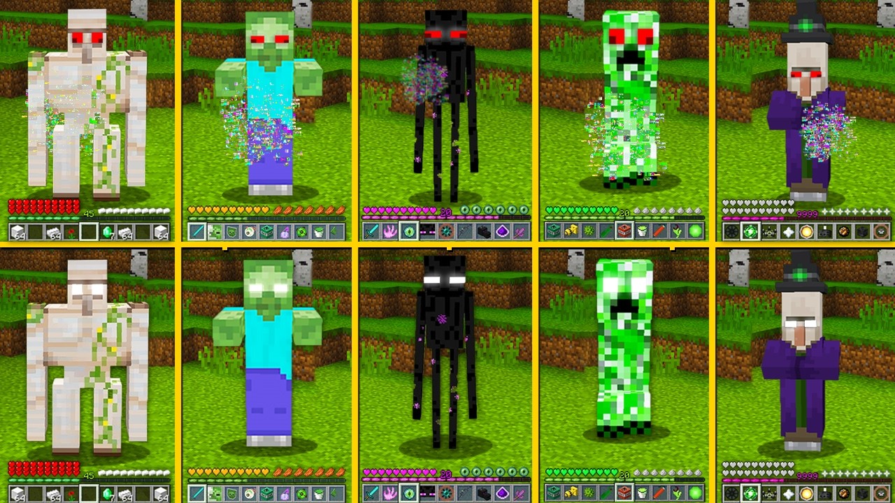 MINECRAFT BATTLE ALL .EXE MOBS vs ALL HEROBRINE MOBS SKELETON ZOMBIE ...