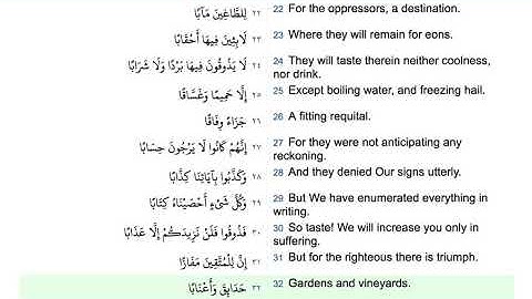 Holy Quran Surah 78 Naba English