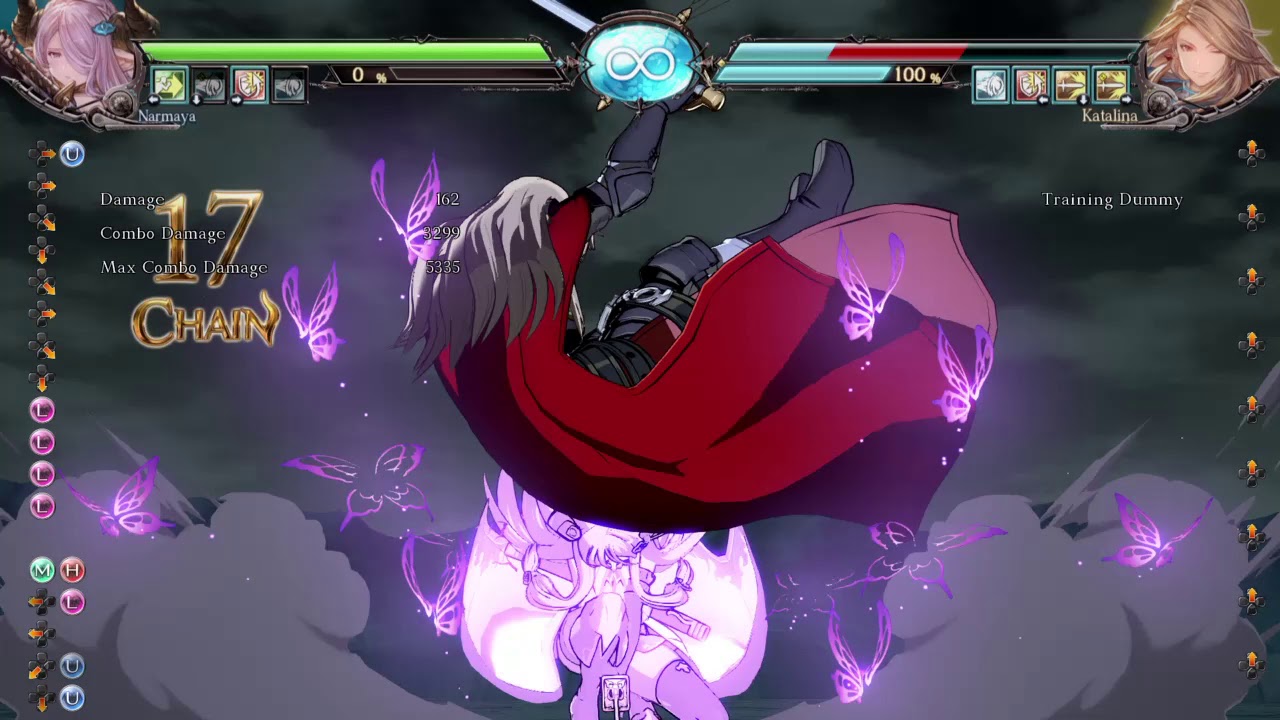 GBVS Narmaya overhead link combos - YouTube