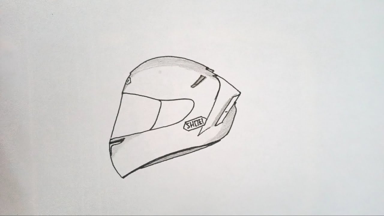 Cara menggambar helm "shoei" dengan mudah - YouTube
