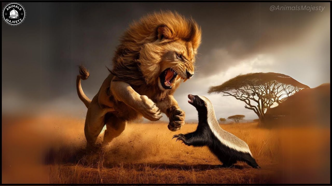 Lion vs Honey Badger - Who Will Reign Supreme? || Animals Majesty - YouTube