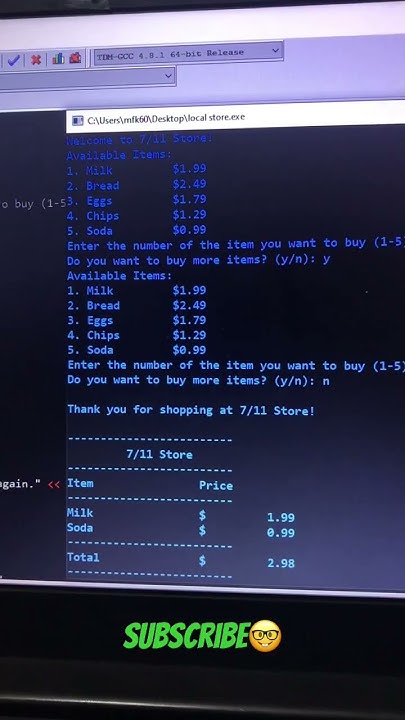 Shop Item Bill In C Ide Dev C Cppprogramming Codingtime