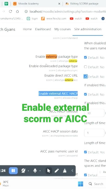 How to enable external SCORM or AICC package in Moodle - YouTube