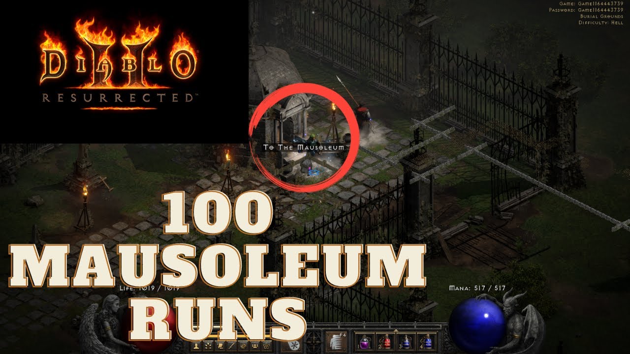 Diablo 2 Resurrected: 100 Hell Mausoleum Runs Drop Highlights!! - YouTube