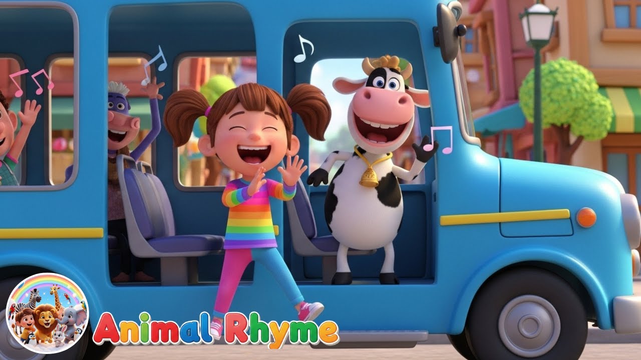 Moo Moo Cow Wheels on the Bus Mashup | Sing with Bella & Animal Song ...