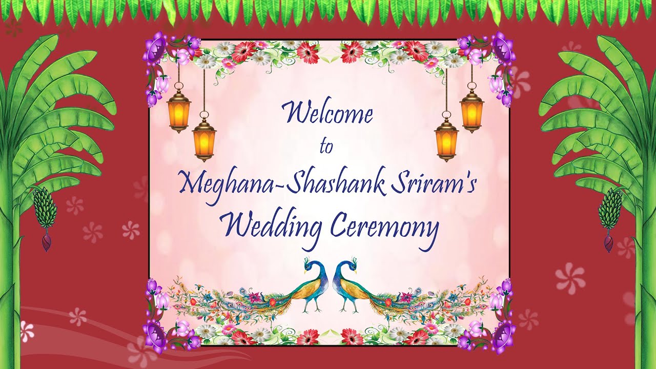 MEGHANA WITH SHASHANK SRIRAM WEDDING CEREMONY LIVE STREAMING ON 26TH ...