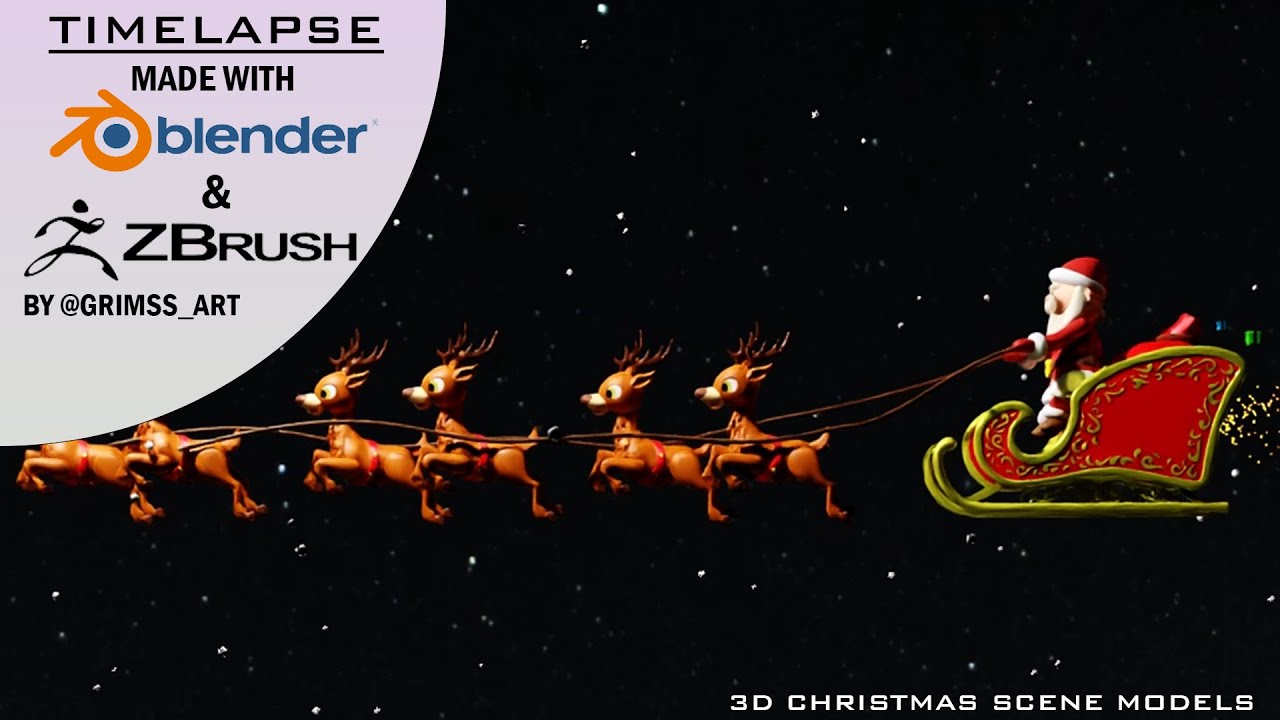 3D Christmas Scene Models | Zbrush & Blender | Timelapse - YouTube