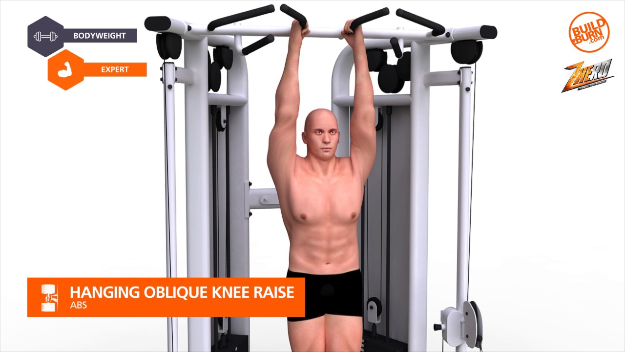 Abs Hanging Oblique Knee Raise - YouTube