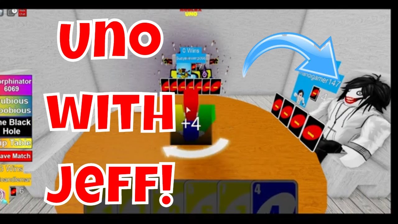 Uno with Jeff, Not Scary! Lets play some #uno #roblox #funfun - YouTube