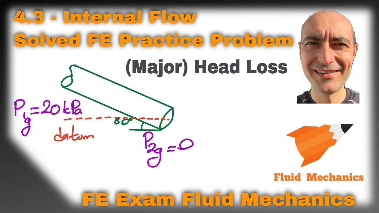 FE Exam Fluid Mechanics - 4.3 - Practice Problem - Head Loss Due to ...