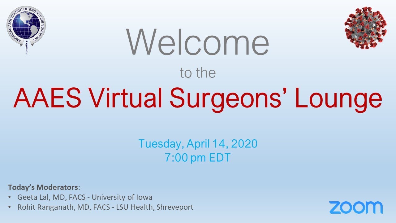 AAES Virtual Surgeons Lounge - April 14, 2020 - YouTube