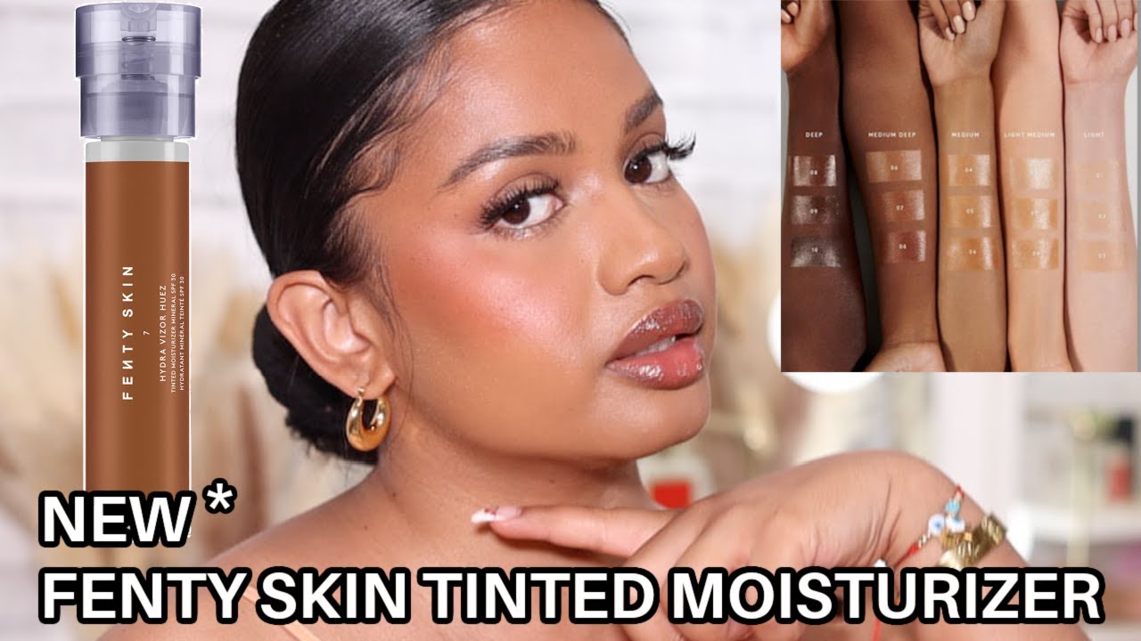 NEW Fenty Skin Hydra Vizor Huez Tinted Moisturizer Sunscreen - YouTube