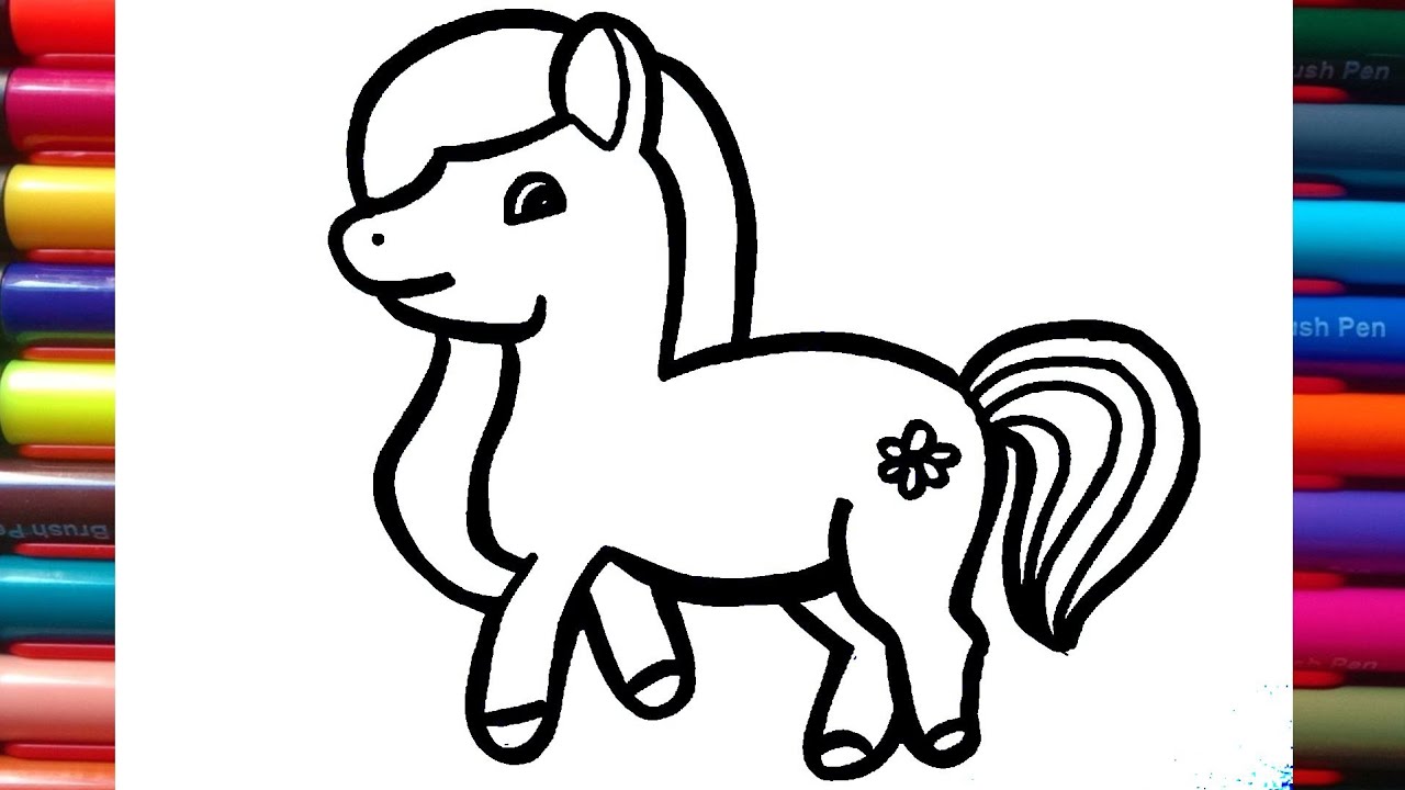 BABY HORSE Drawing, colouring and painting for, Toddlers | & kid's ...