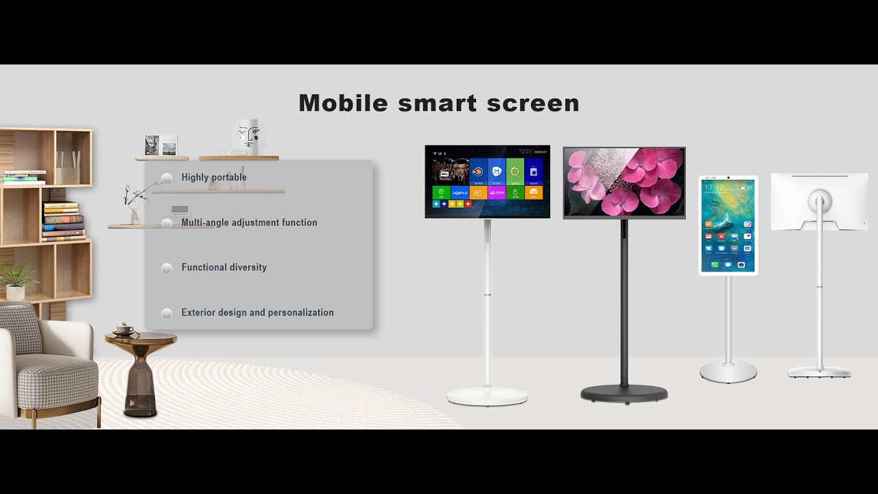 21.5/23.8/27/32 Inch Mobile Smart Screen Lcd Wireless Touch Screen Tv ...