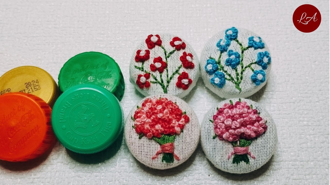 DIY How to make Embroidered Pin Brooch || Simple hand embroidery for ...