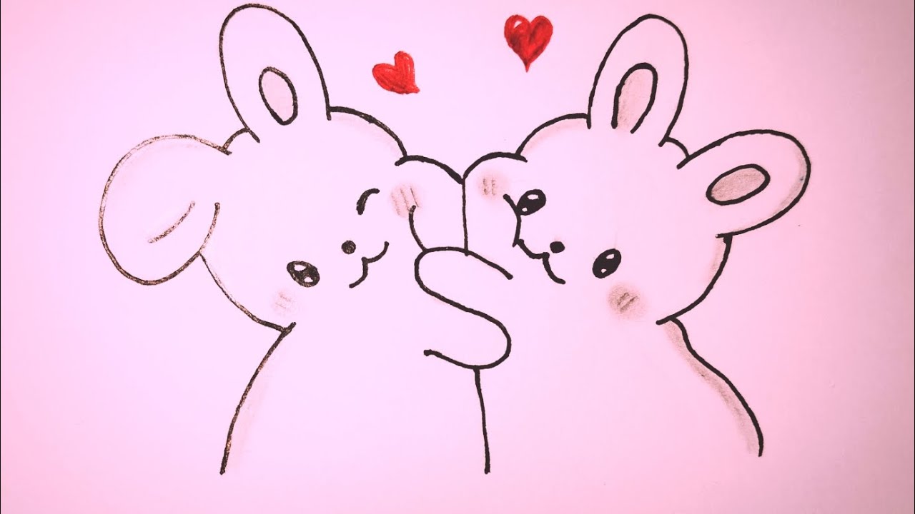 My pookie ️ Rabbit #drawing #rabbit #cartoon #romantic - YouTube
