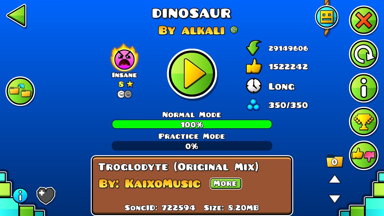 Geometry Dash. Dinosaur (by Alkali) - YouTube