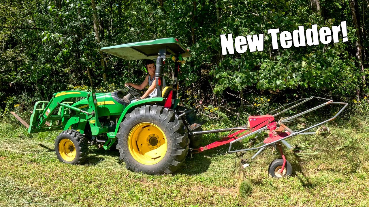 Making Hay with the New Tedder - YouTube