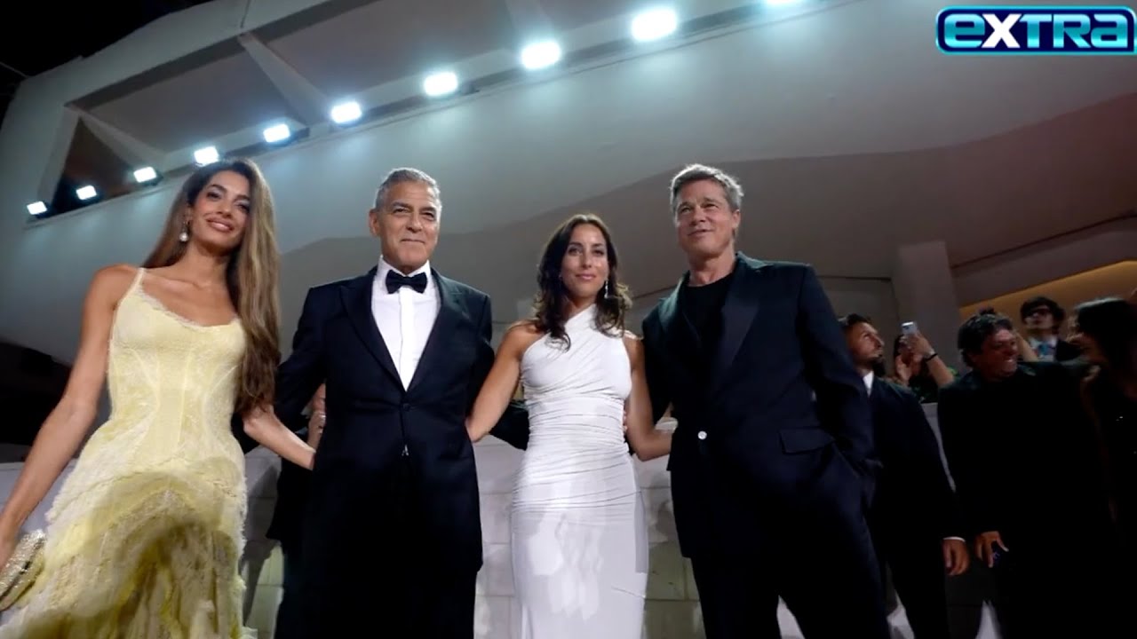 Brad Pitt & Ines de Ramon Make RED-CARPET DEBUT with Clooneys in Venice ...
