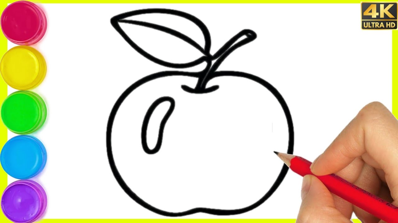 Apple Drawing || How to draw beautiful apple Drawing easy || Step by ...