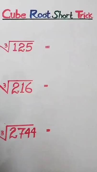 Math cube root short trick #mathshorttrickinhindi #shorts - YouTube