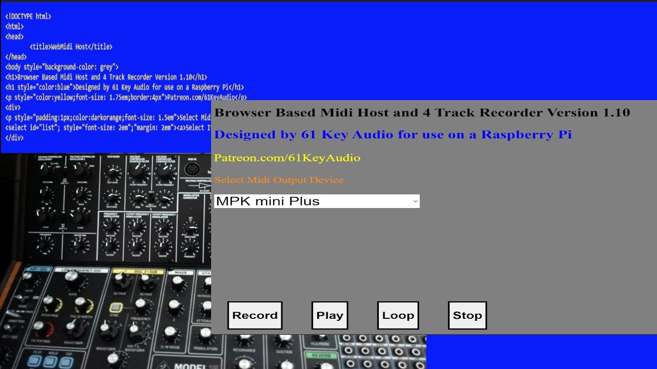 Desktop Demo of My WebMidi Browser based 4 Track Midi Recorder and ...
