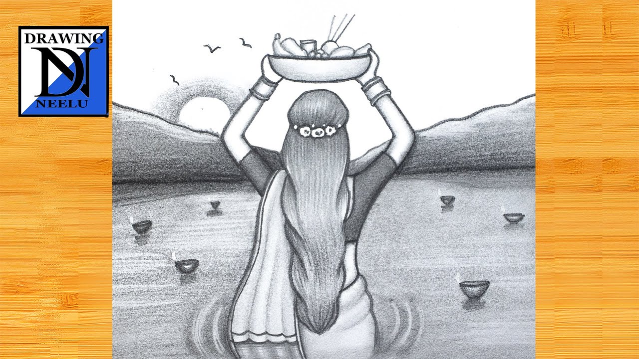 How to draw Chhath Puja Special -Drawing easy || Pencil sketch for ...