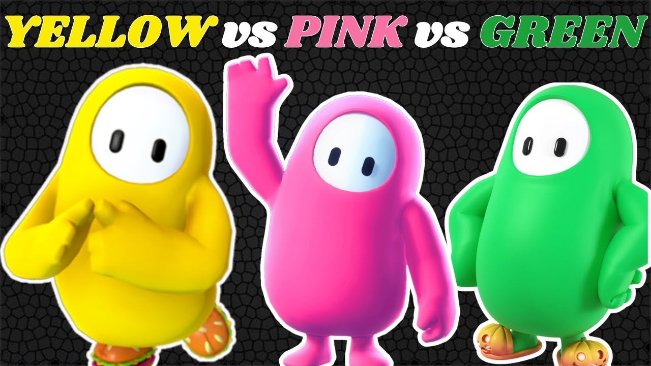 FALL GUYS 🟡Yellow VS Green🟢Vs Pink 🎀Battle | FALL GUYS LIVE CUSTOM ...