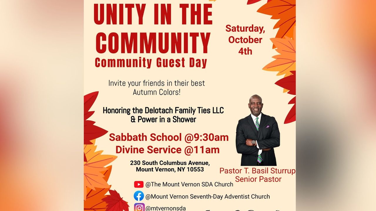 The Mt. Vernon SDA Church | Community Guest Day | Pastor T. Basil ...