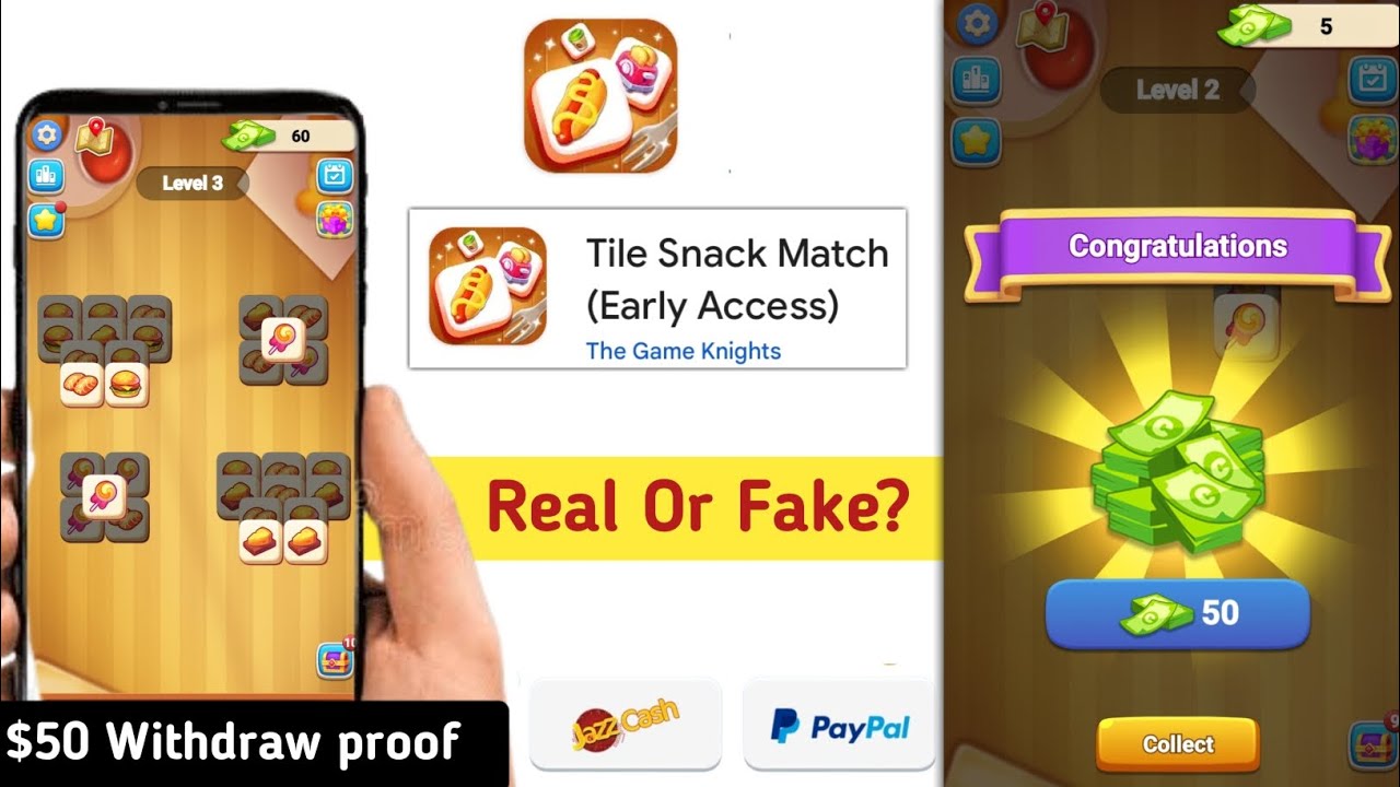 Tile Snack Match App Real Or Fake | Tile Snack Match Withdrawal | Tile ...