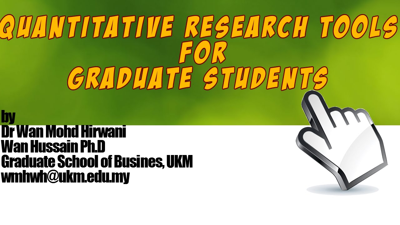 Quantitative Research Tools For Graduate Students - YouTube
