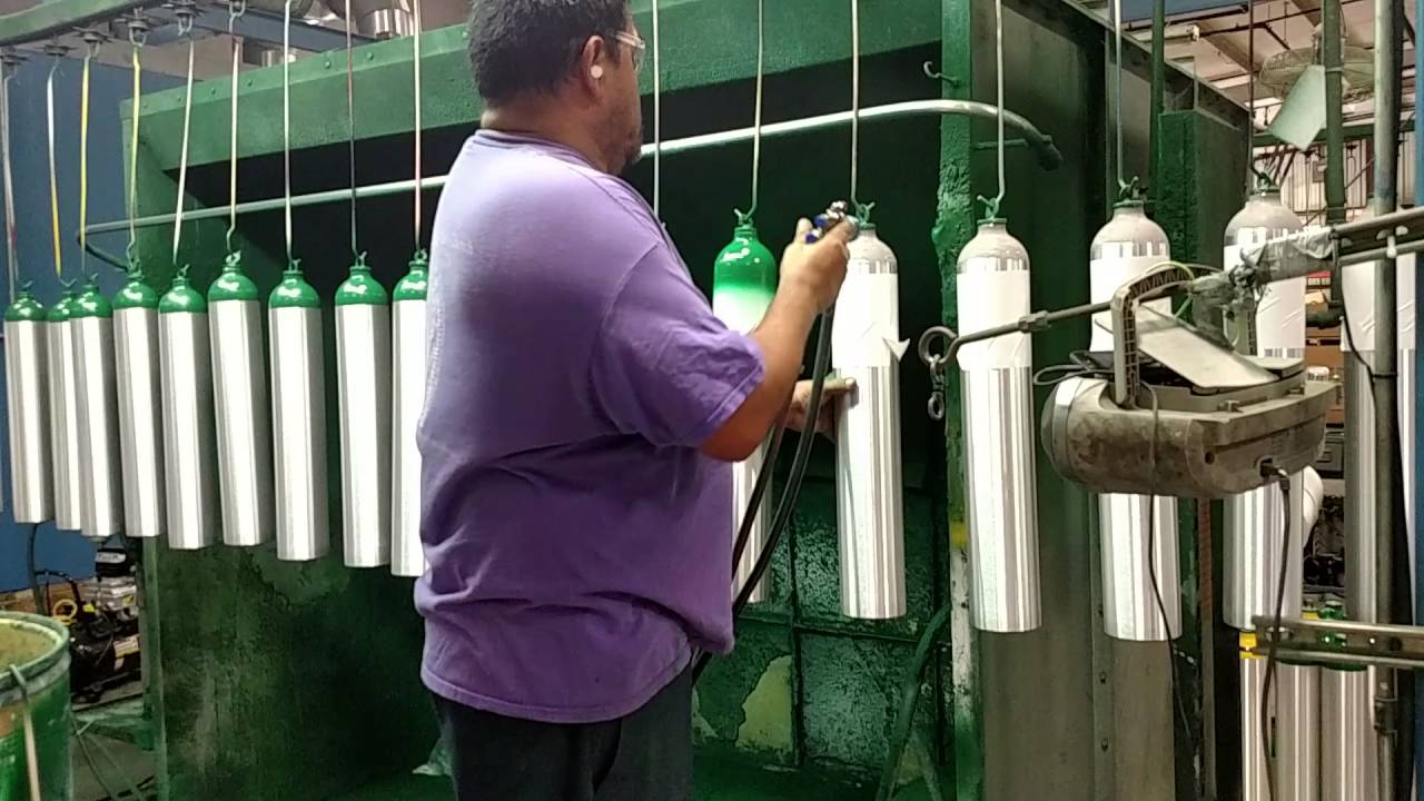 Painting Air Cylinders - YouTube