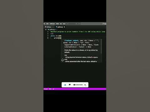 Python program to print numbers from 1 to 100 using while loop #coding ...
