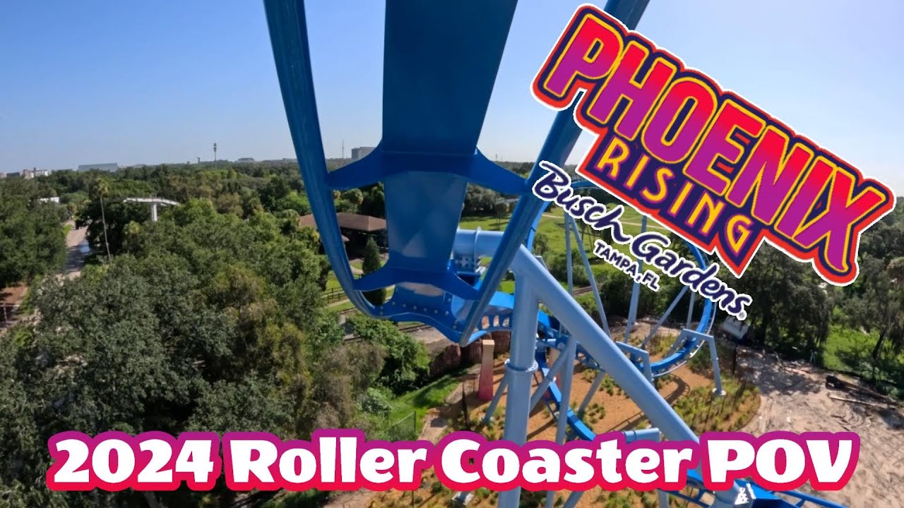 New Roller Coaster, Phoenix Rising, POV (reverse POV) at Busch Gardens ...