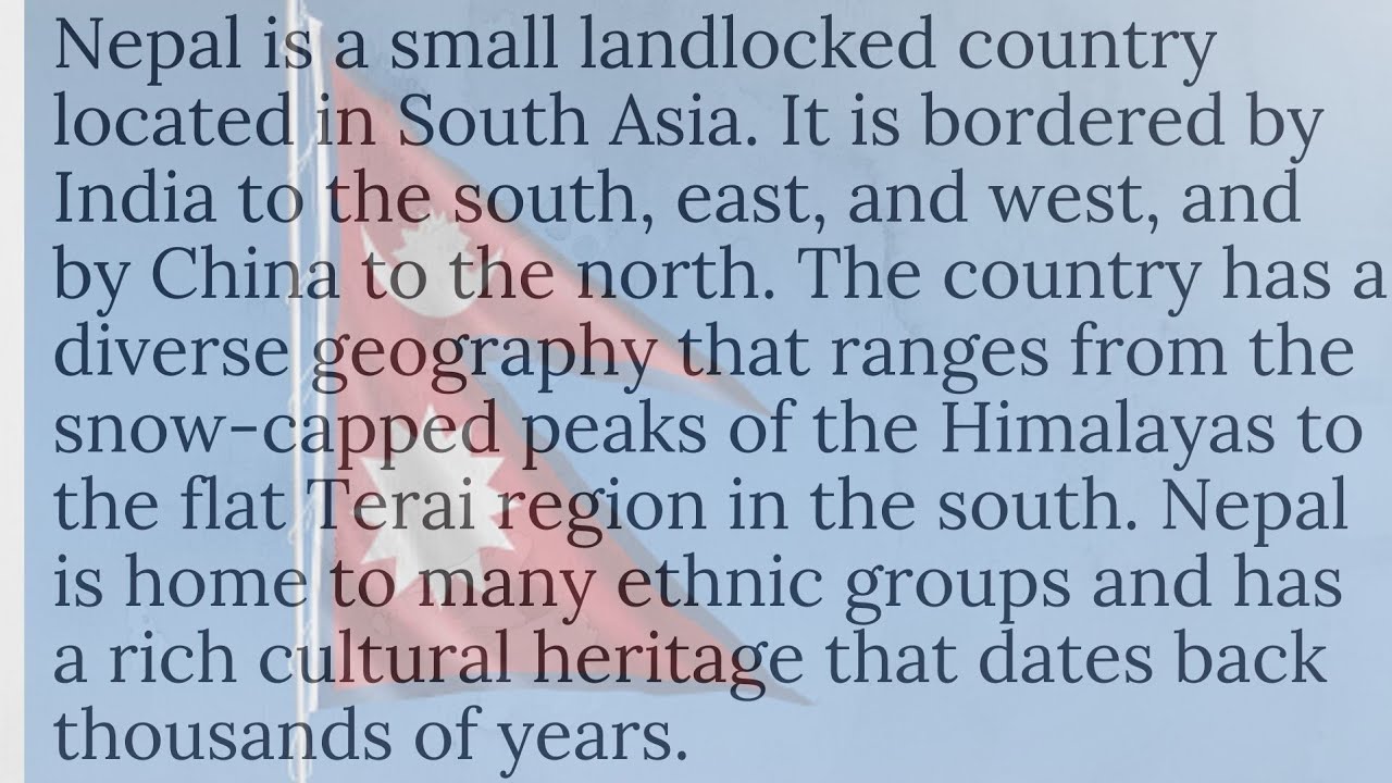 Paragraph On Nepal || Describe the Country Nepal || नेपाल|| - YouTube