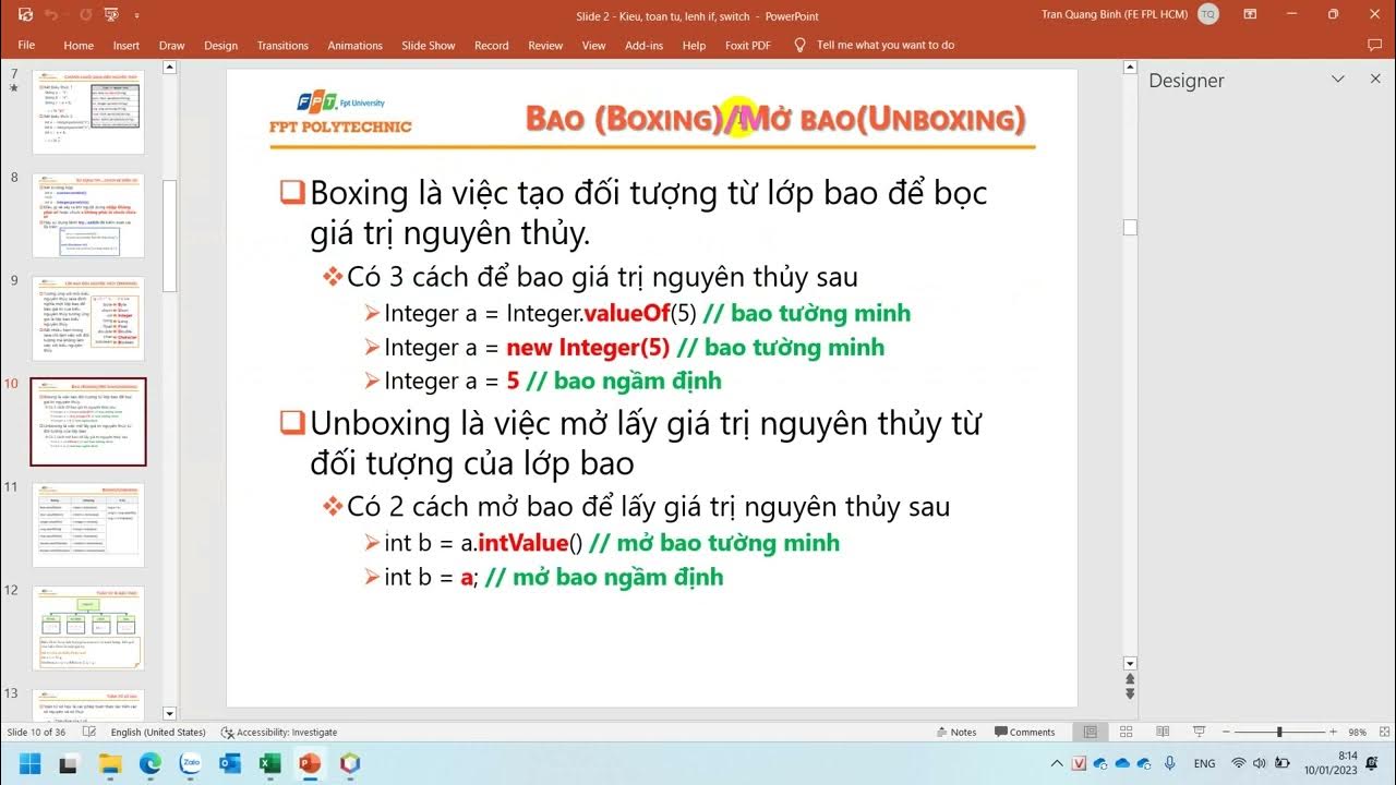 #MOB1014 #Java1 Slide 2 Boxing UnBoxing - YouTube