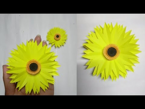 কাগজ দিয়ে ফুল বানানো !! kagoj diye full banano !! paper cutting ...