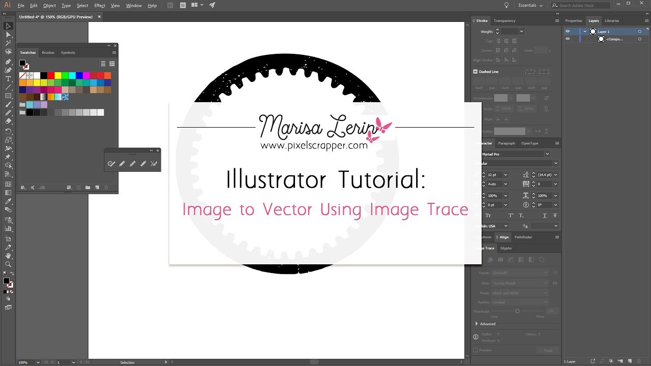 Turning a Black and White Image Into A Vector Using Illustrator - YouTube
