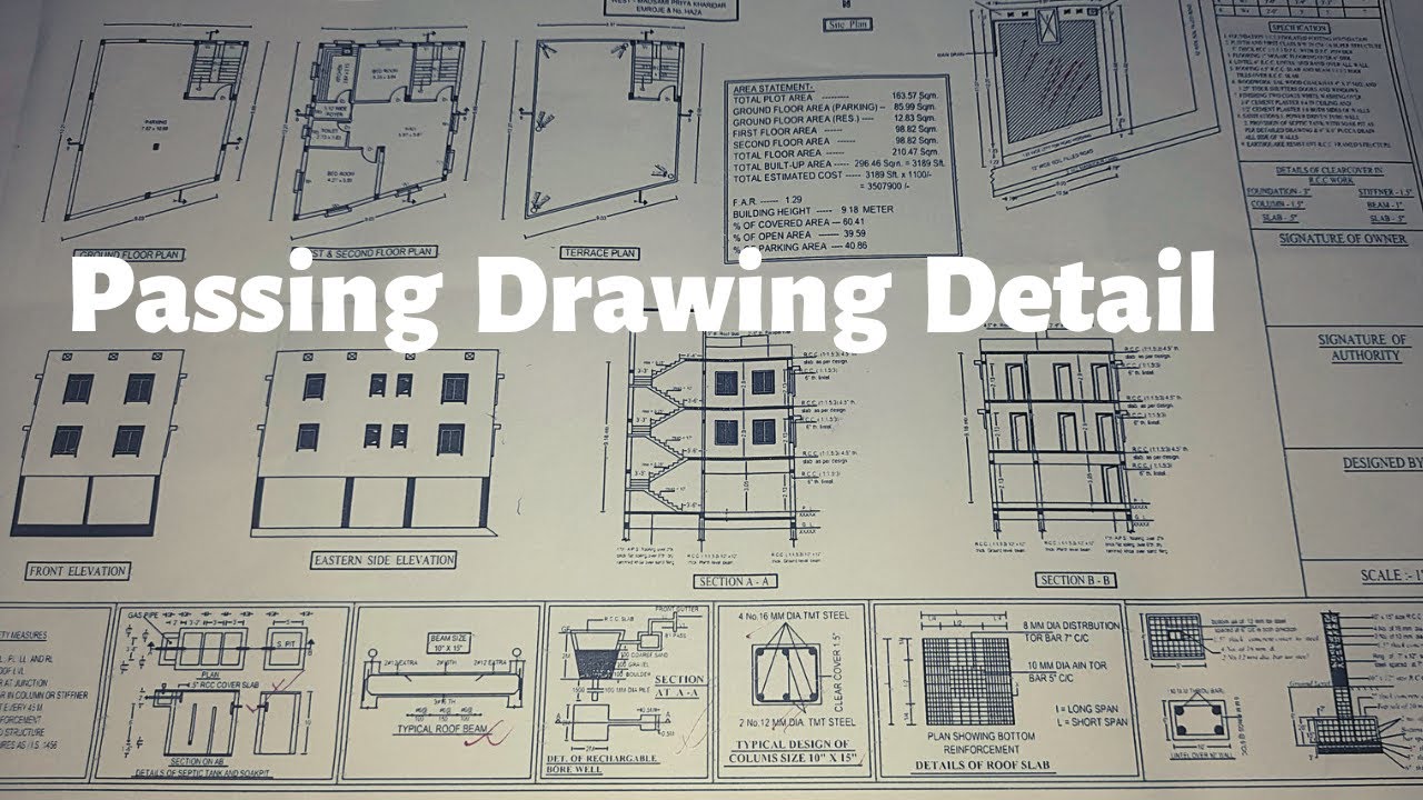 Submission Drawing full Details!! Passing Drawing as per Bylaws!!#Civil ...
