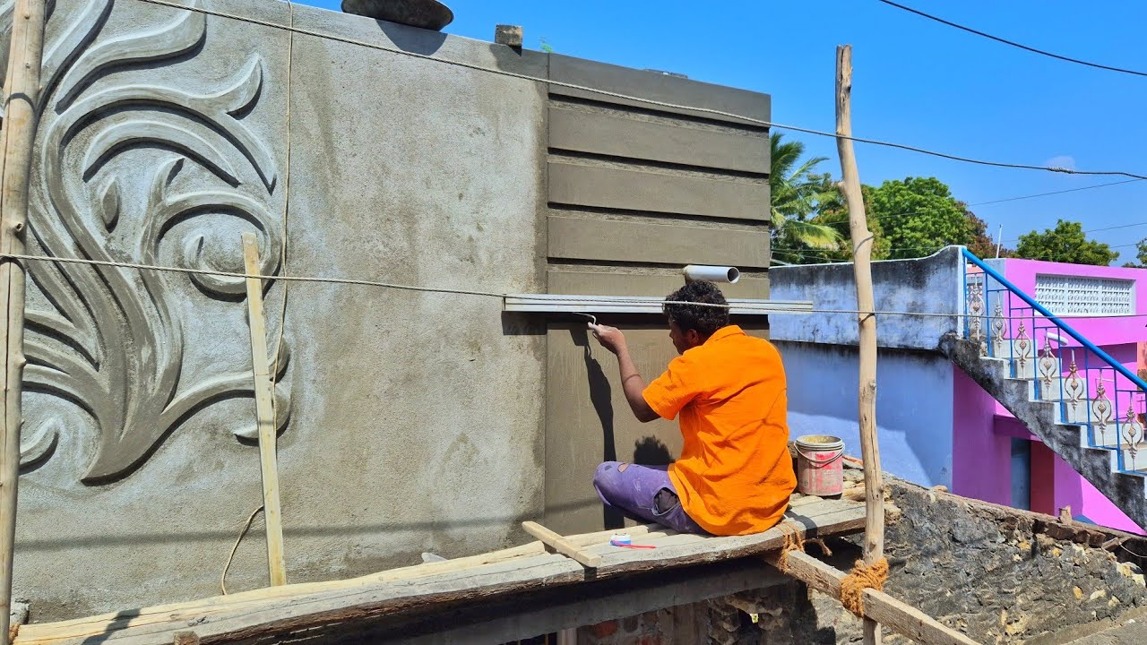 Plastering Wall Border _New House Front Wall Elevation Design ...