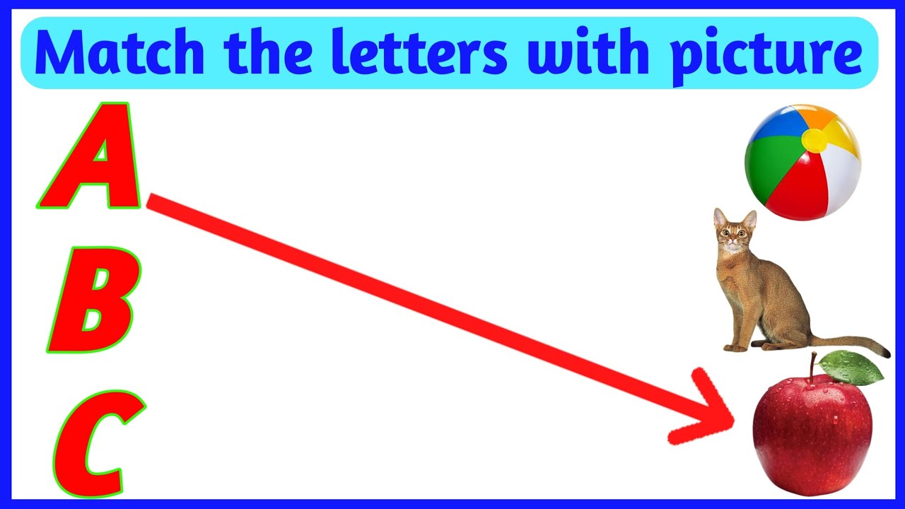Match the letters with pictures। lkg class worksheet। alphabet। abc ...