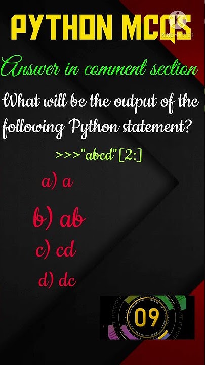 -PYTHON MCQs | #python #String - YouTube