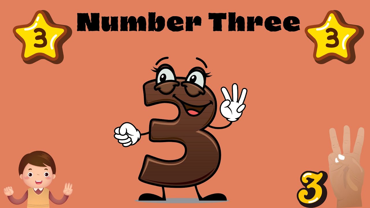 Learn the number three counting fun for kids - YouTube