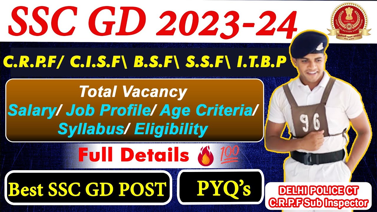 SSC GD 2023-24😈😎🚩 exam strategy|total vacancy|salary|job profile ...