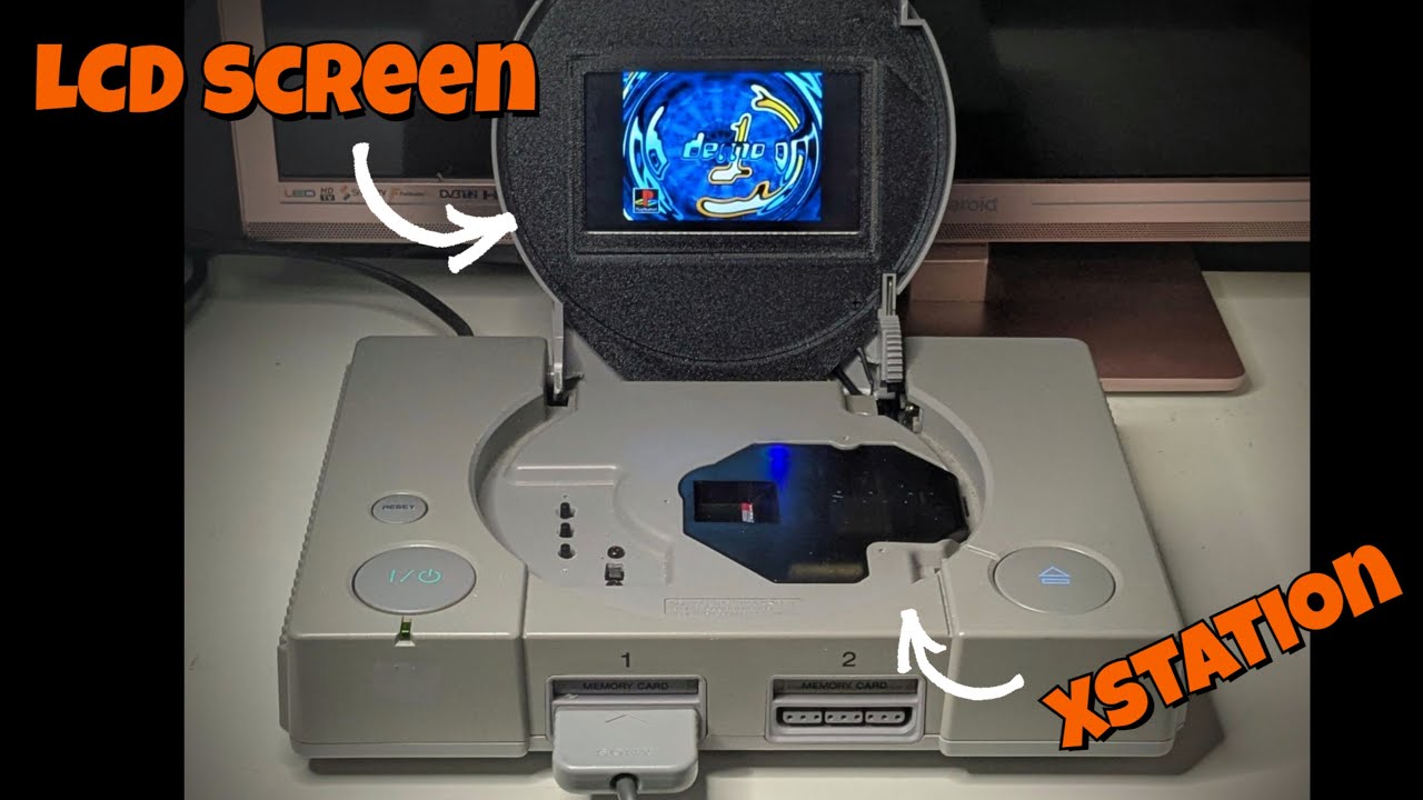 Playstation 1 LCD custom case mod with Xstation! - YouTube