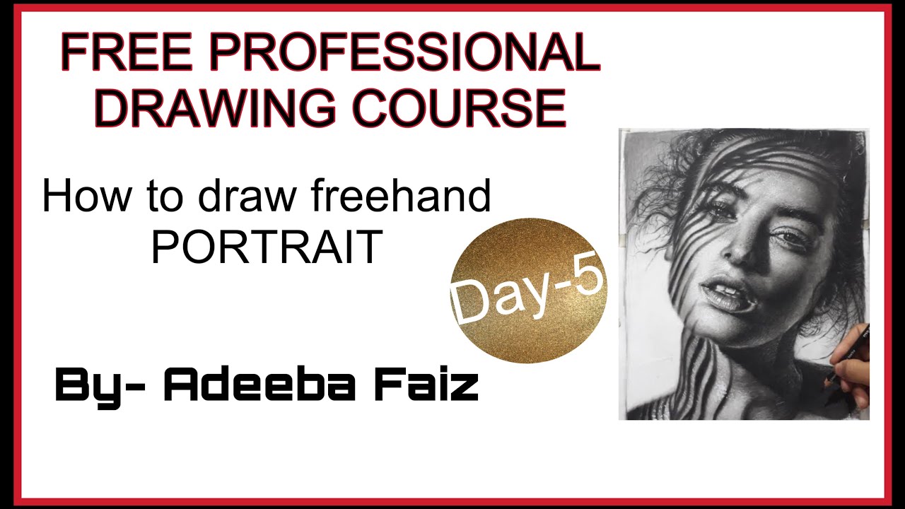 How to draw PORTRAIT Day-6|FREE PROFESSIONAL DRAWING COURSE (HINDI ...