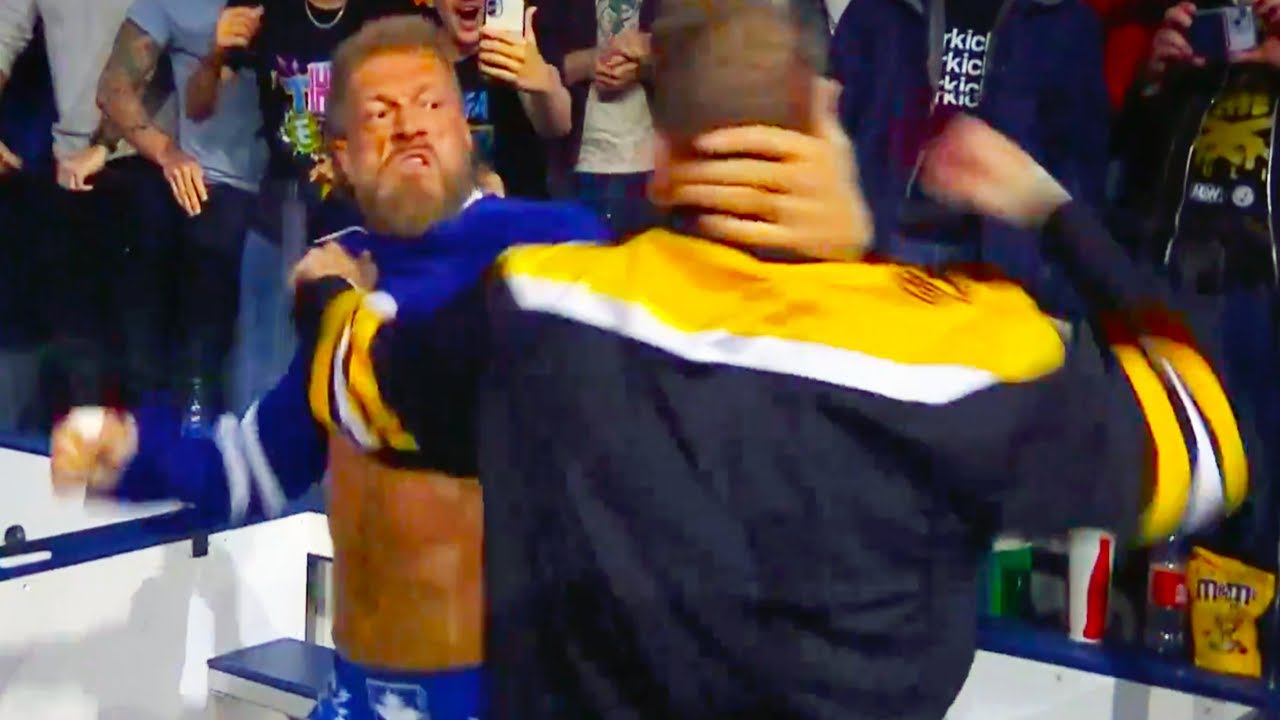 Adam Copeland vs Christian Cage (Edge vs Christian) Hockey Fight AEW ...