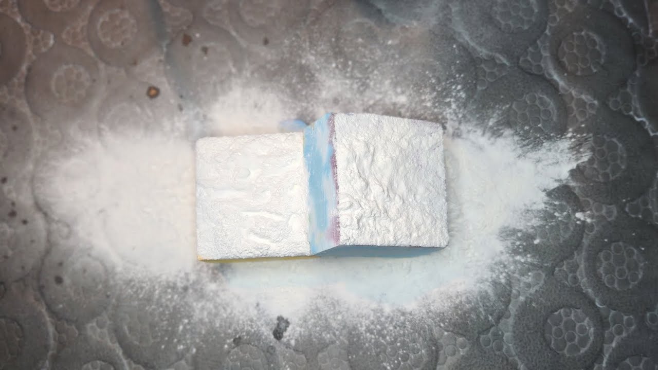 crunchy multicolor blocks with baby powder - YouTube