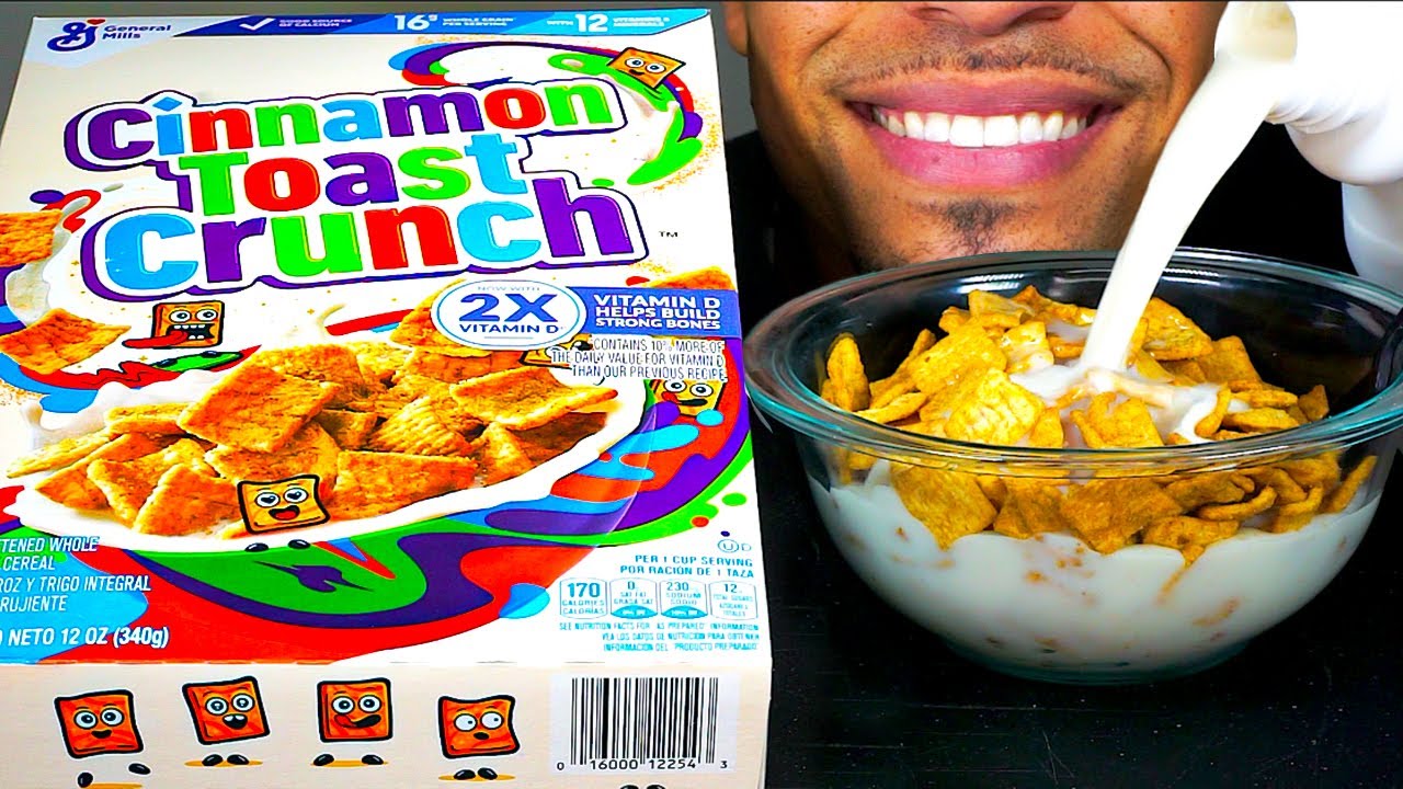 ASMR CINNAMON TOAST CRUNCH CEREAL WITH MILK TREATS SNACK JERRY CANDY ...